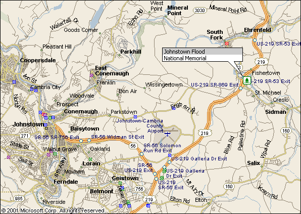 Johnstown Pa Directions